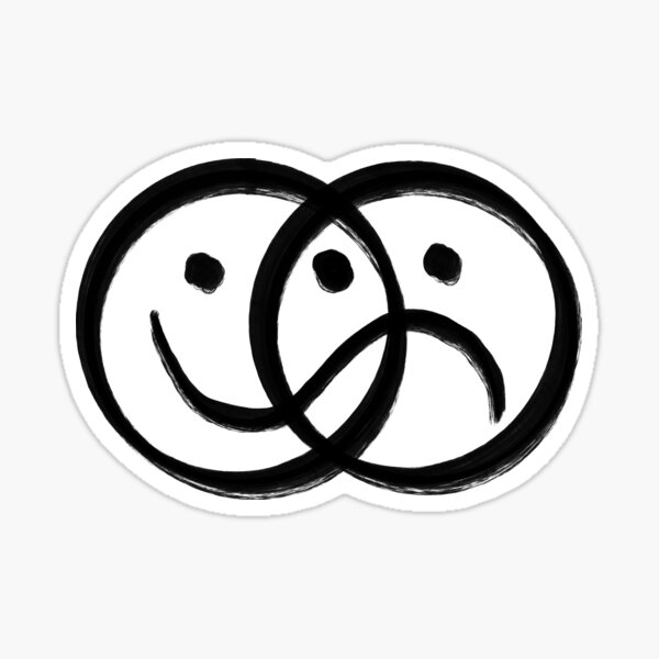 "Happy Sad Happy Sad" Sticker for Sale by Mandragoramari | Redbubble
