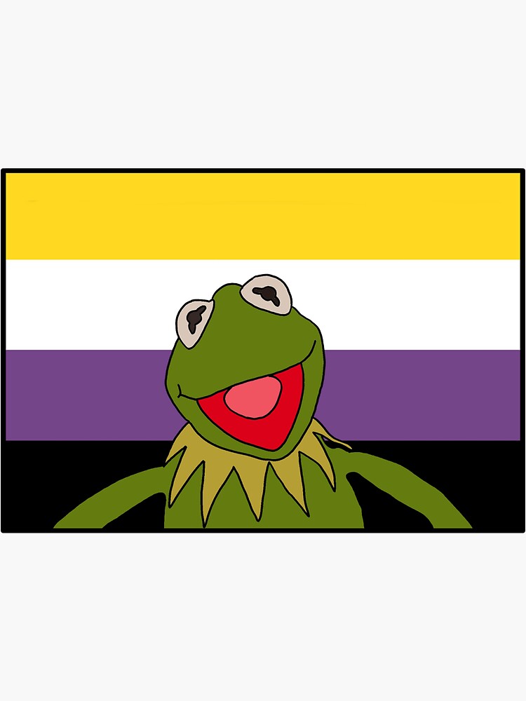 "non binary pride flag kermit sticker " Sticker for Sale by ...