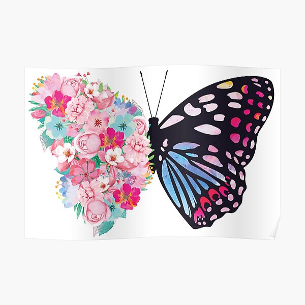 "Pink Butterfly" Poster for Sale by ConstanceA | Redbubble
