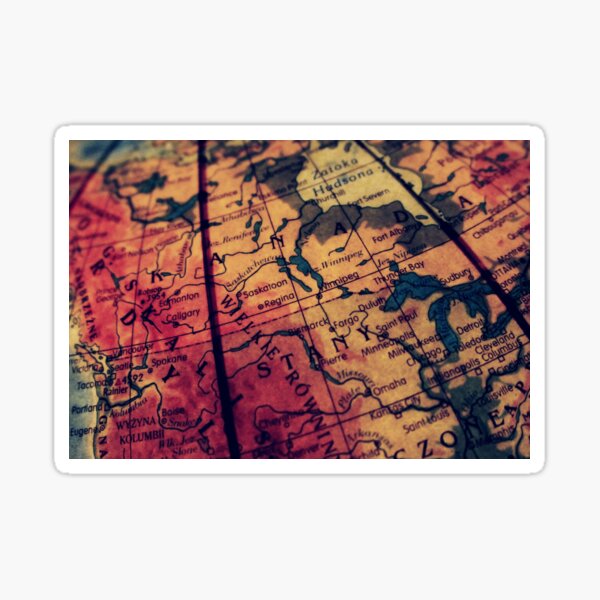 "Geography KANADA MAP Aesthetic Designs " Sticker for Sale by ...