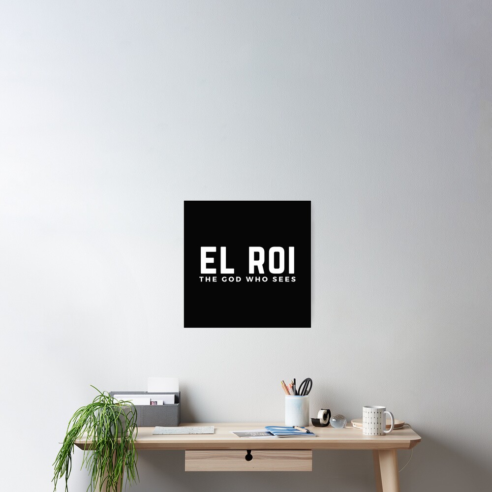 "El Roi Hebrew Name of God with Black Background" Poster for Sale by ...