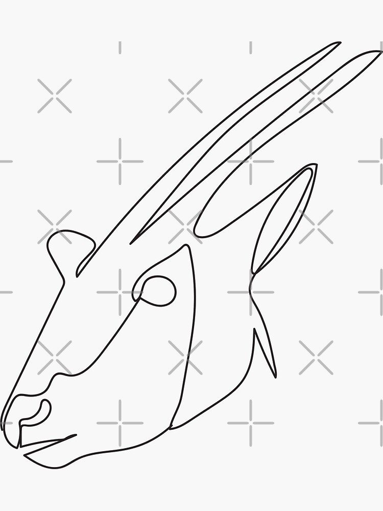"Minimalist One Line Drawing Saola " Sticker for Sale by CamilleIllus ...
