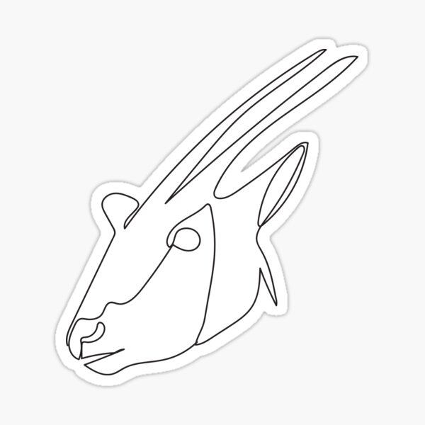"Minimalist One Line Drawing Saola " Sticker for Sale by CamilleIllus ...