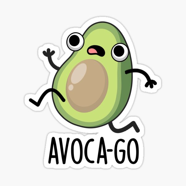 "Avoca-go Cute Avocado PUn" Sticker for Sale by punnybone | Redbubble