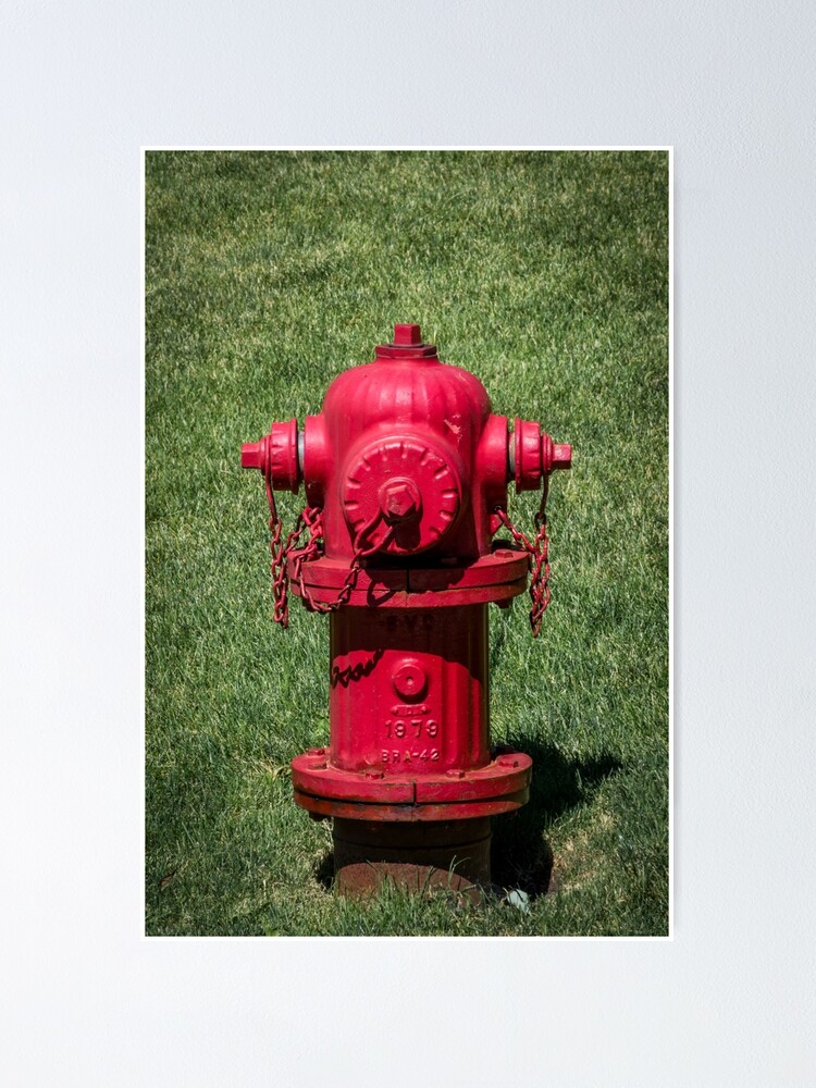 "Red 1979 EJIW Hydrant" Poster for Sale by Enzwell | Redbubble