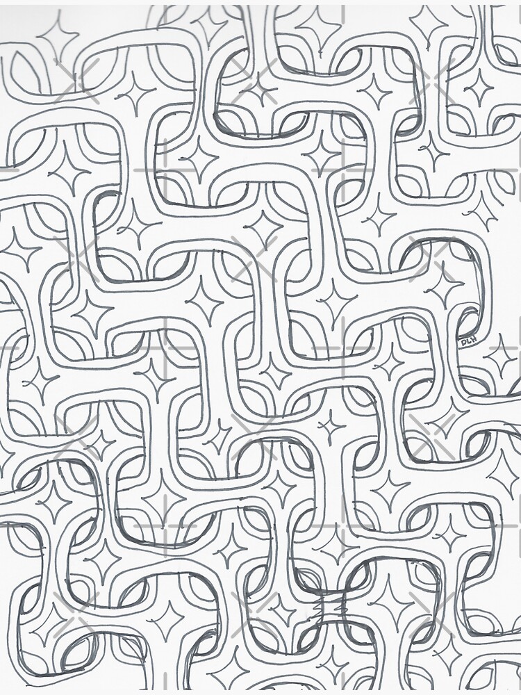 "Soft interlocking square study-DLH" Sticker by LabyrinthsbyDLH | Redbubble