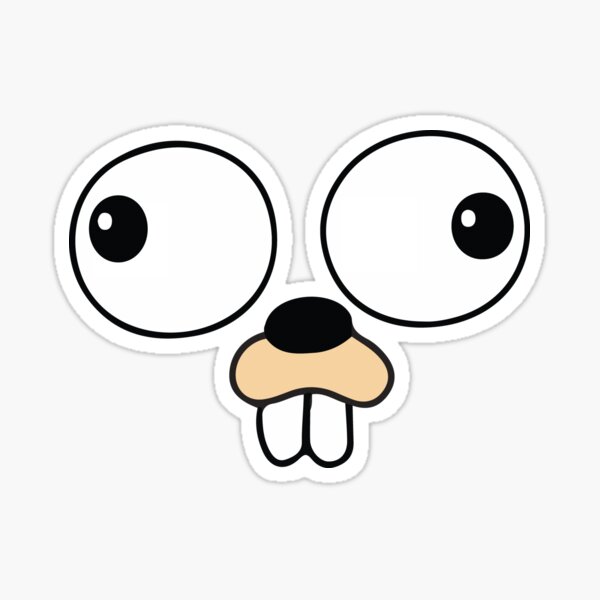 Pink Go Lang Gopher Face Only Halloween Costume Sticker By