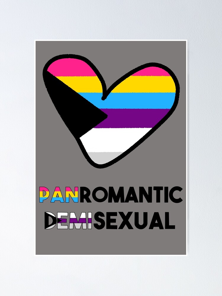 "LGBTQ+ Panromantic Demisexual Heart- Love " Poster by VtheArtist ...