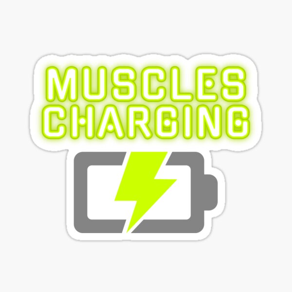 "Muscles CHARGING design" Sticker for Sale by Designlaborator | Redbubble