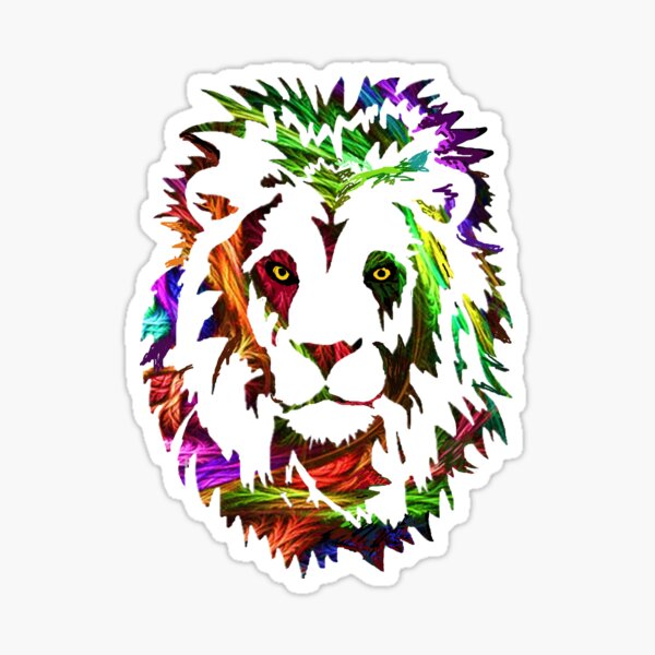 "mosaic lion face" Sticker by coffeecountyjim | Redbubble