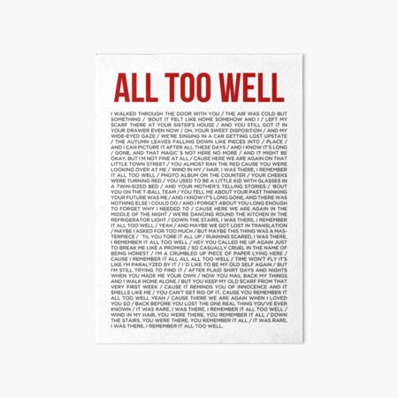 "ALL TOO WELL" Art Board Print for Sale by bauder738 | Redbubble