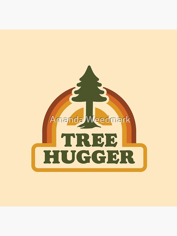 "Retro Tree Hugger" Pillow for Sale by amandaweedmark | Redbubble