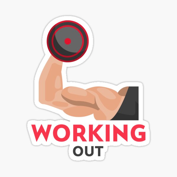 "working out ,gym ," Sticker by linadina | Redbubble
