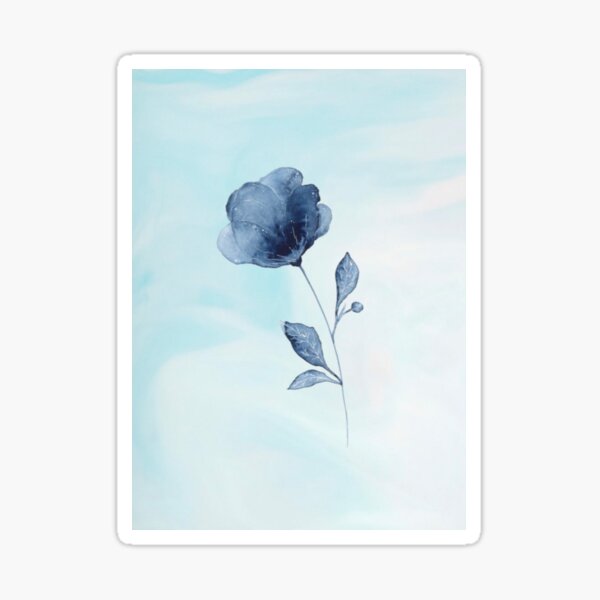 "Aesthetic blue flower design" Sticker for Sale by nilambari444555 ...