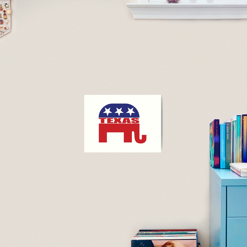 "Texas Republican Elephant" Art Print by Republican | Redbubble