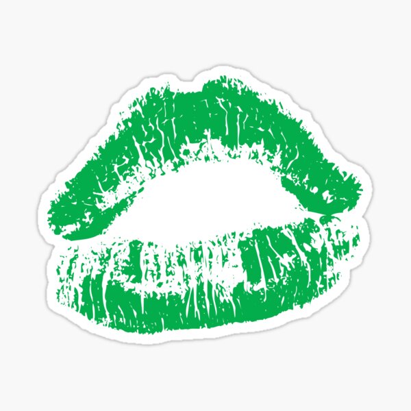 "Single Green Lip Design" Sticker by SharnaASMR | Redbubble