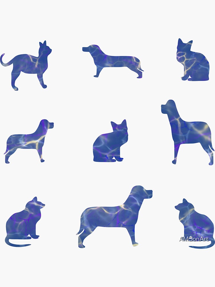 "Marble Pool Pattern Cats n Dogs Sticker Pack" Sticker for Sale by ...