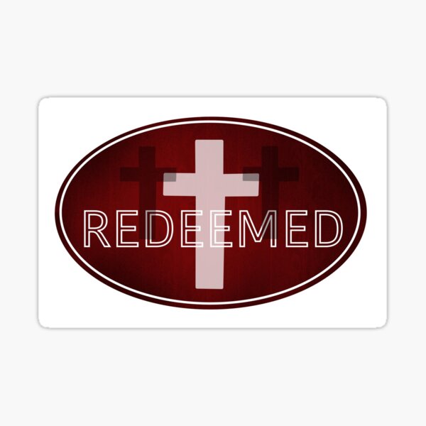 "Redeemed - Cross - White Background" Sticker for Sale by ...
