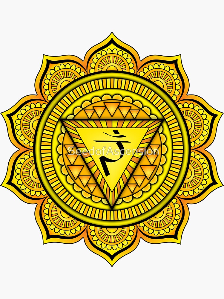 "Solar Plexus Chakra Symbol" Sticker for Sale by SeedofAscension ...