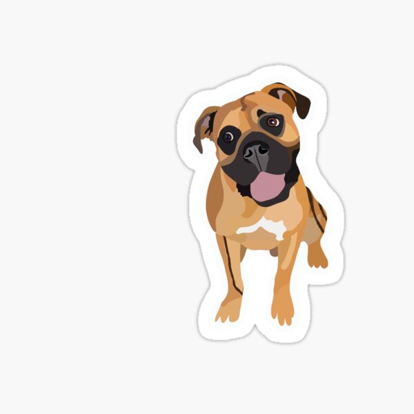 "Boxer dog with stripes 10" Sticker by dolphin1128 | Redbubble