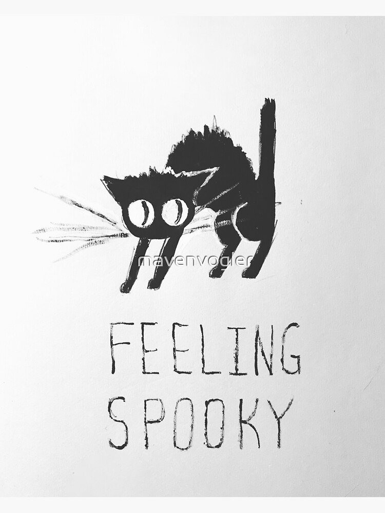 "Feeling Spooky Halloween Cat" Sticker for Sale by mavenvogler | Redbubble