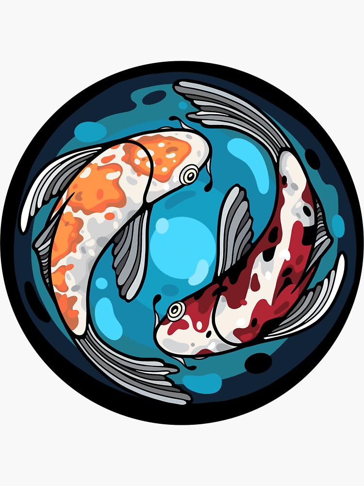 "Coi fish couple" Sticker by Murrdesigns | Redbubble