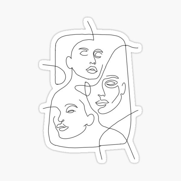 "Face Line Art" Sticker by ellajaneg1 | Redbubble