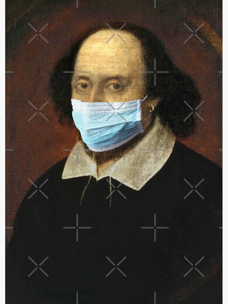 "Shakespeare in Mask" Sticker for Sale by bhermenze | Redbubble