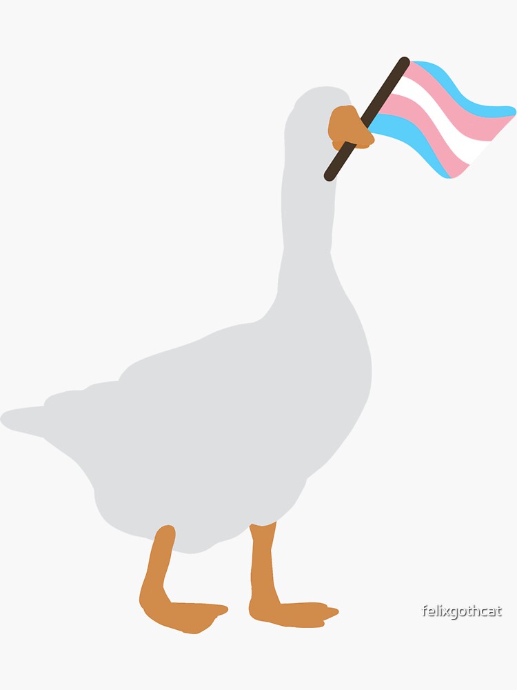"Goose holding a Transgender Pride flag " Sticker for Sale by ...