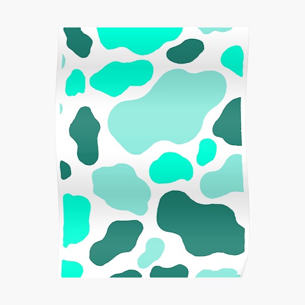 "teal cow print" Poster by JuliaShirey | Redbubble