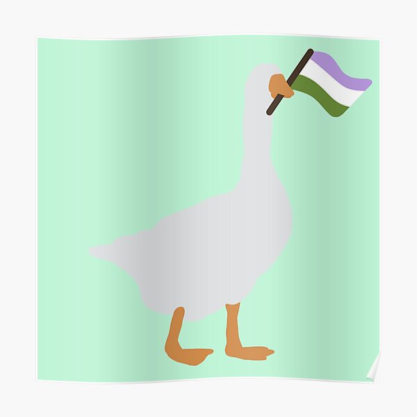 "Goose holding a Genderqueer Pride flag " Poster for Sale by ...