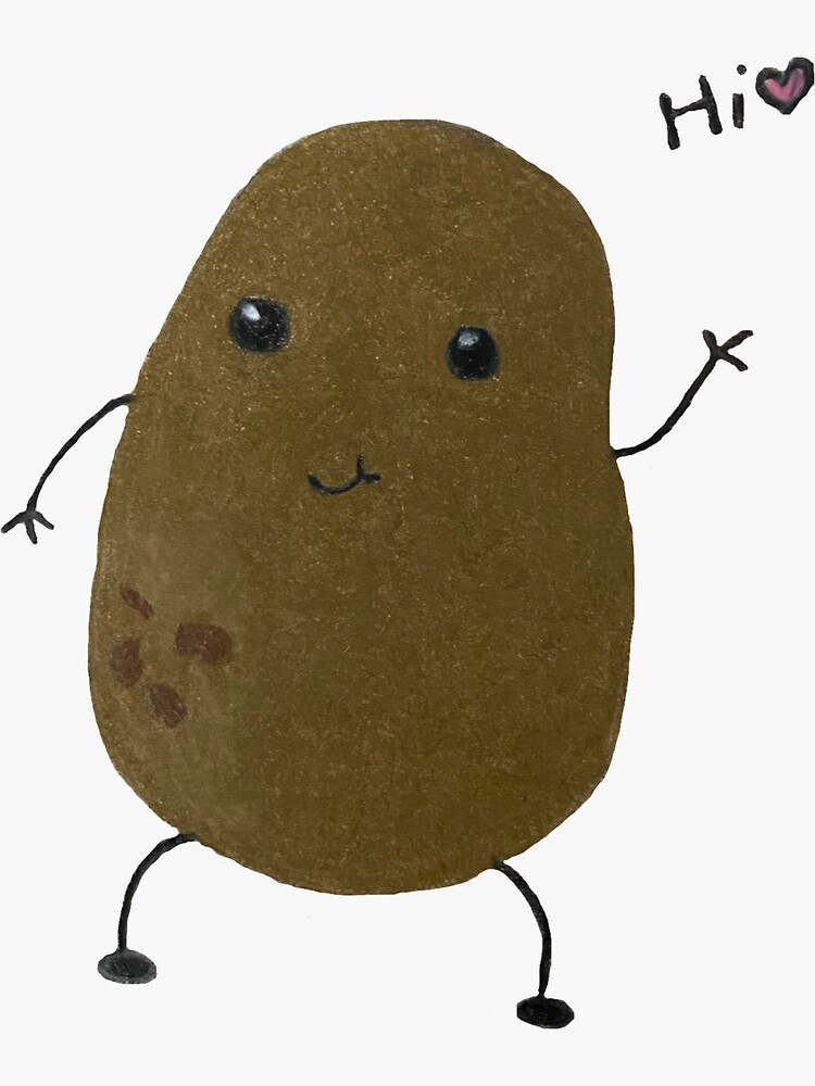 "Friendly Potato" Sticker for Sale by Kristydraws | Redbubble