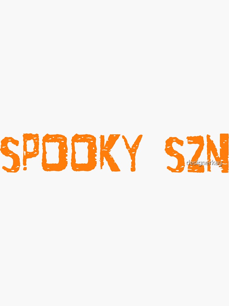 "Spooky Szn-Orange" Sticker for Sale by designerkay | Redbubble