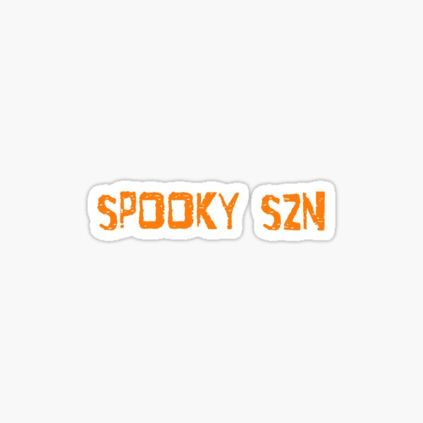 "Spooky Szn-Orange" Sticker for Sale by designerkay | Redbubble