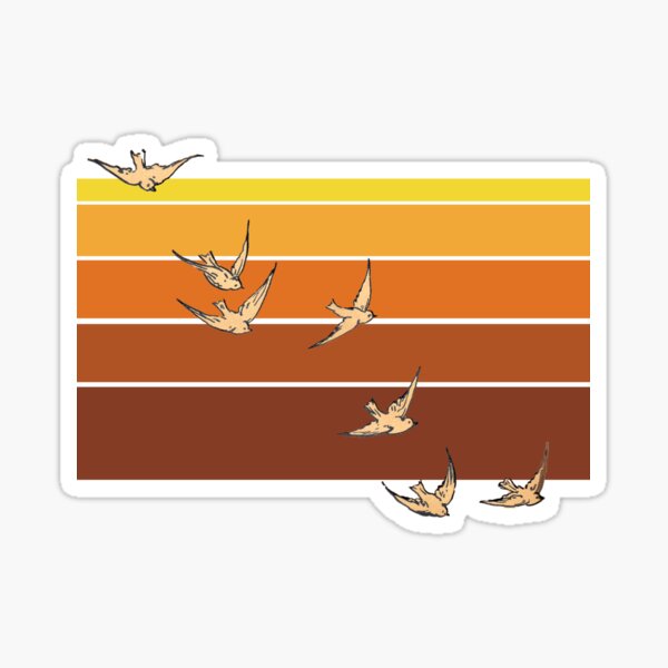 "70s Retro Aesthetic Bird Pattern " Sticker for Sale by elevens | Redbubble