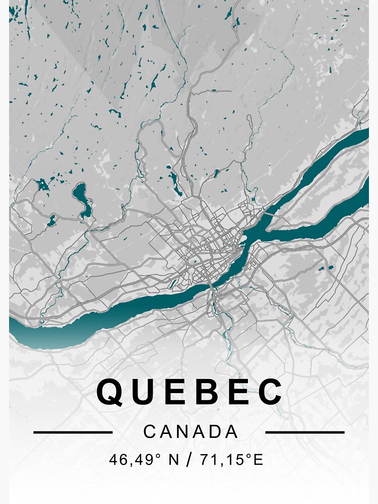 "QUEBEC CİTY ROAD MAP POSTER" Sticker by rashadat | Redbubble