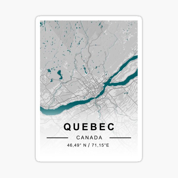 "QUEBEC CİTY ROAD MAP POSTER" Sticker by rashadat | Redbubble