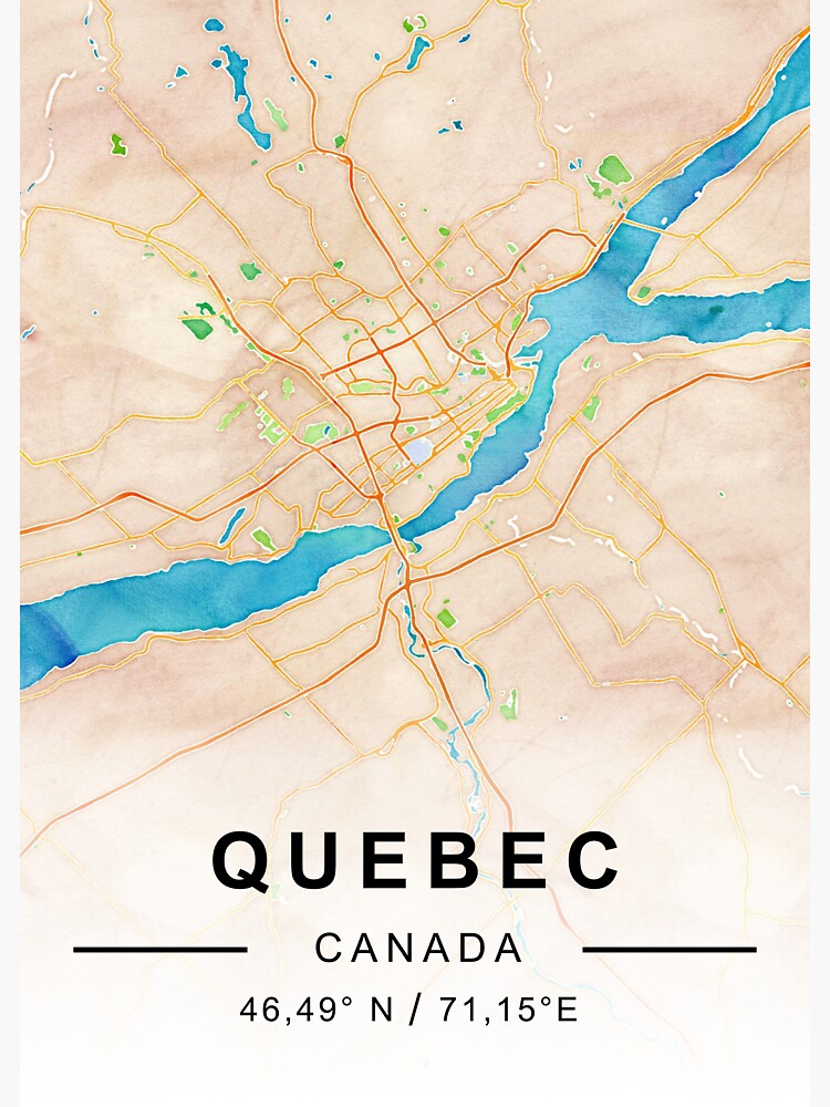 "QUEBEC CİTY ROAD MAP POSTER" Sticker for Sale by rashadat | Redbubble