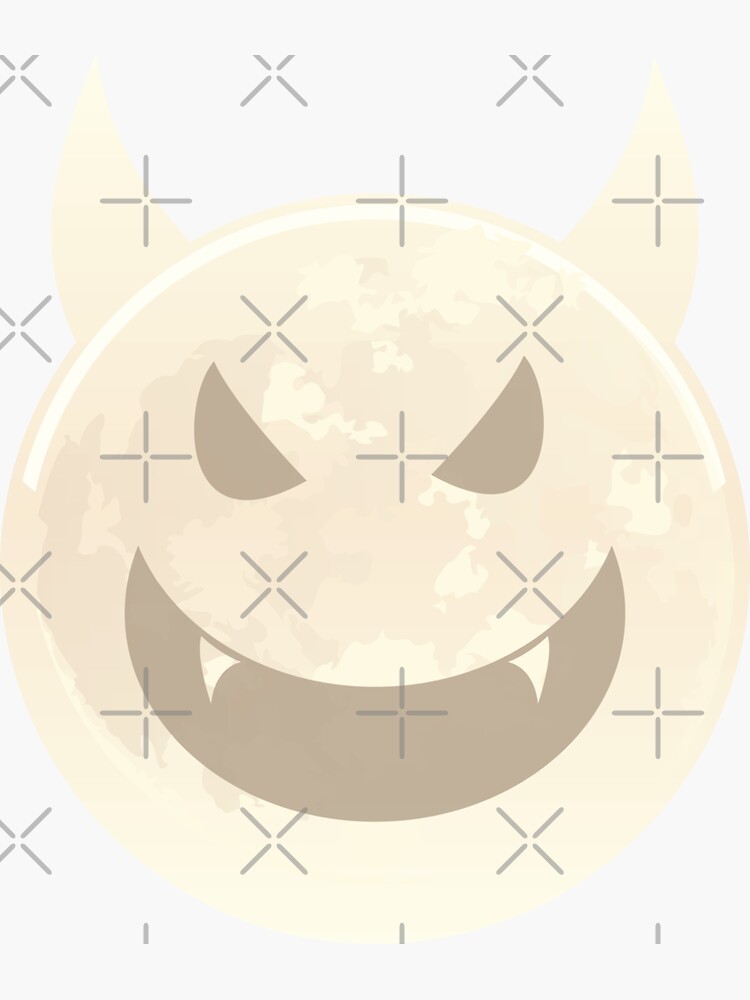 "Scary Moon Horror Night Halloween Moon Face" Sticker for Sale by ...