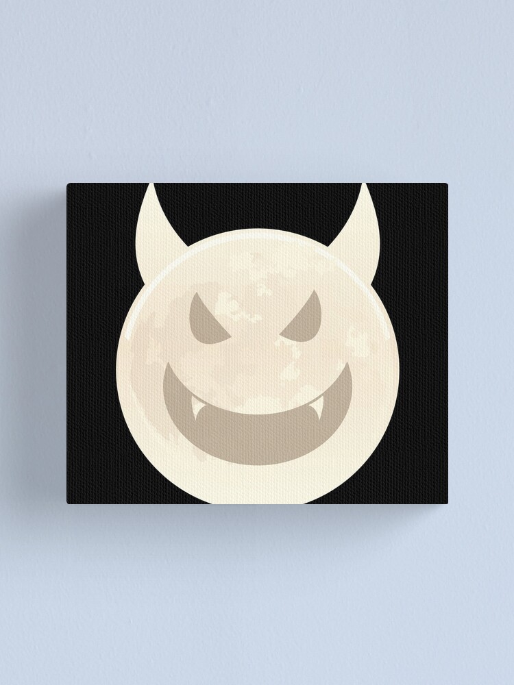 "Scary Moon Horror Night Halloween Moon Face" Canvas Print by TamGustam ...