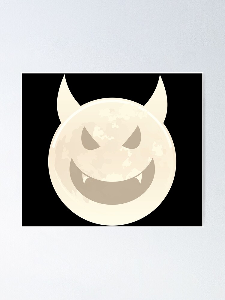 "Scary Moon Horror Night Halloween Moon Face" Poster for Sale by ...