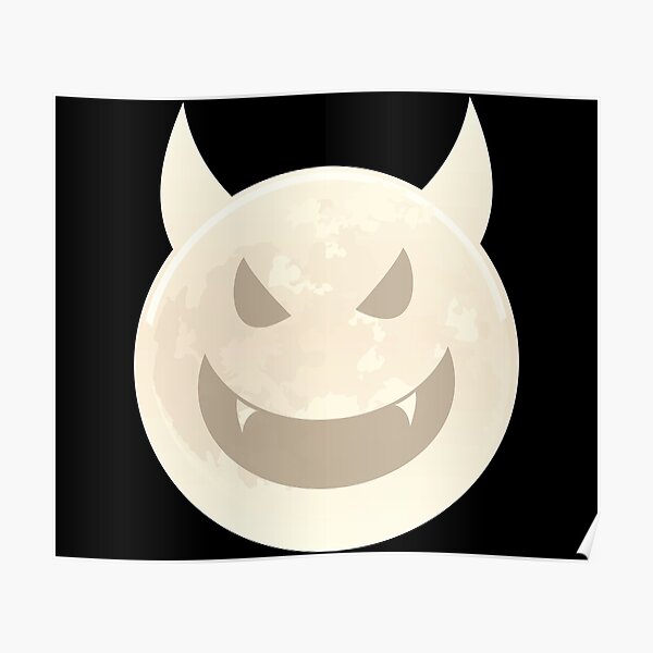 "Scary Moon Horror Night Halloween Moon Face" Poster for Sale by ...