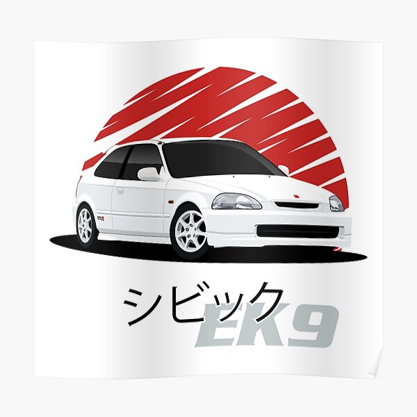 "EK9" Poster for Sale by AutomotiveArt | Redbubble