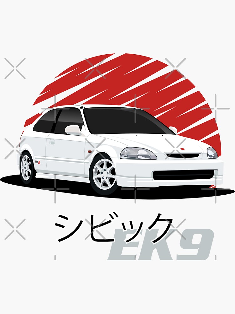 "EK9" Sticker for Sale by AutomotiveArt | Redbubble