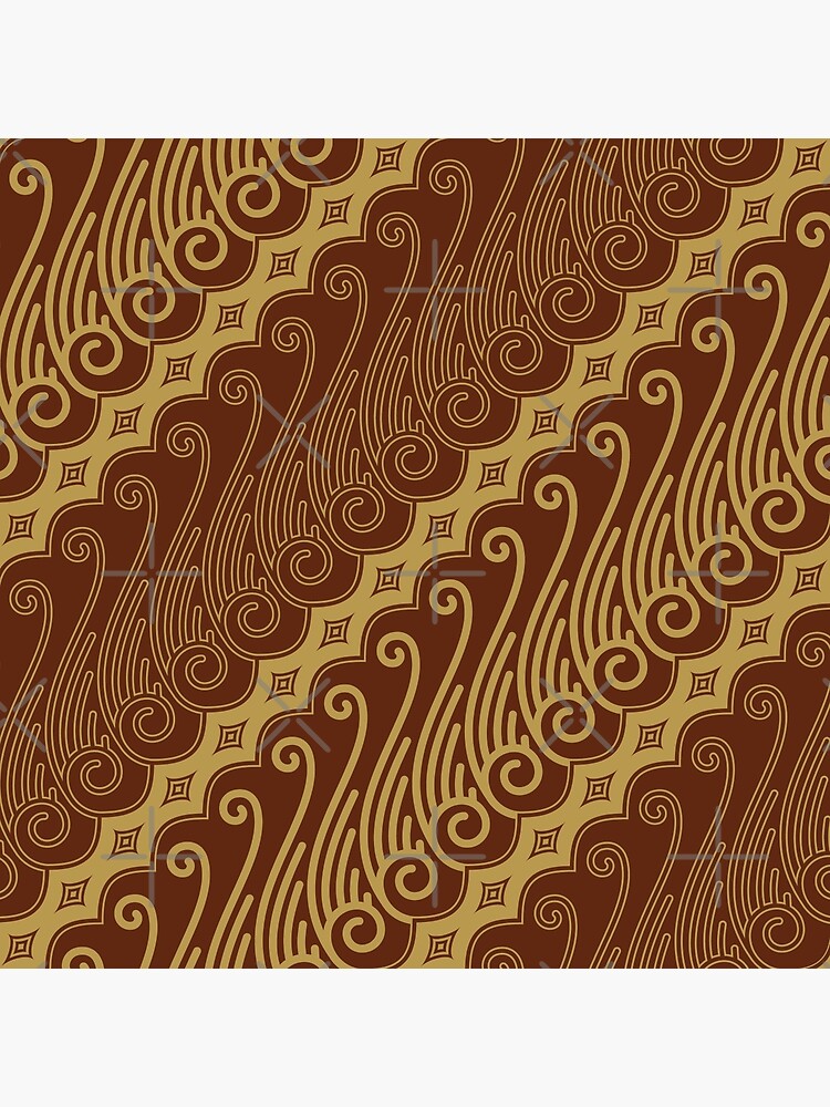 "Javanese Batik Seamless Pattern - Set F Lereng Mixed" Throw Pillow for ...