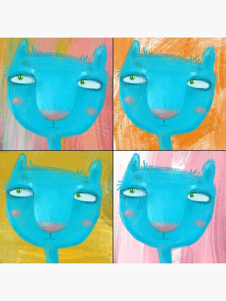 "Blue Four Cat Meme" Poster by SerendipityNow | Redbubble