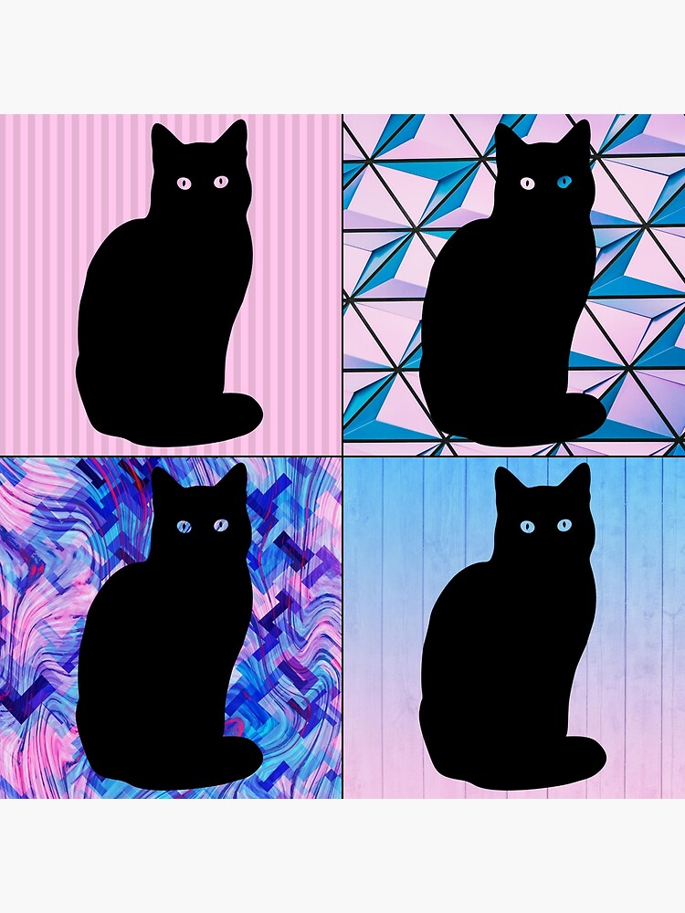 Lámina fotográfica «Gato Negro Rosa Y Azul Cuatro Gato Meme» de ...