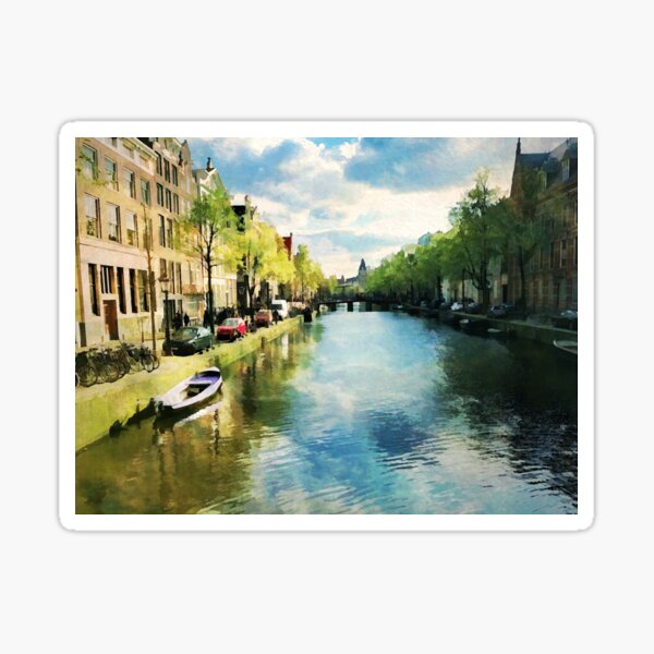 "Amsterdam Waterway" Sticker by JudyPalkimas | Redbubble