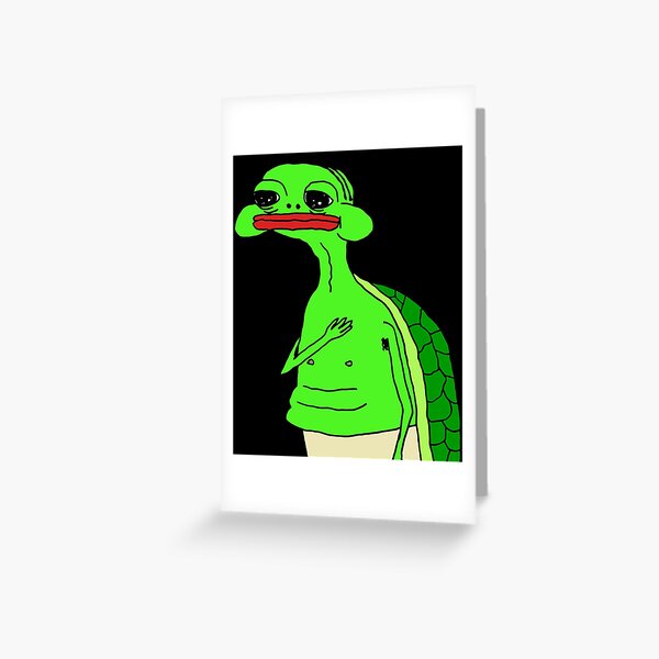 "'Pepe' the Sad Turtle (not the smug frog this time)" Greeting Card by ...