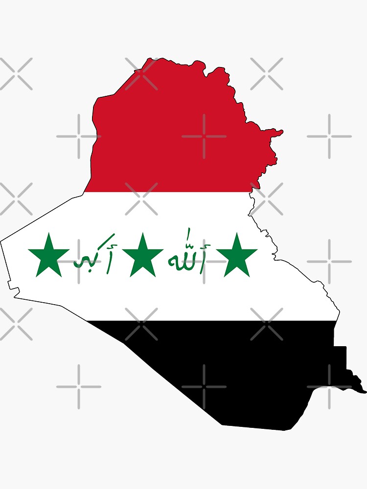 "Iraq Flag Map" Sticker for Sale by Mo5tar | Redbubble